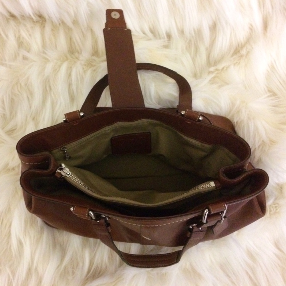 Coach Large Chestnut Dark Brown Leather Shoulder Bag … - Gem